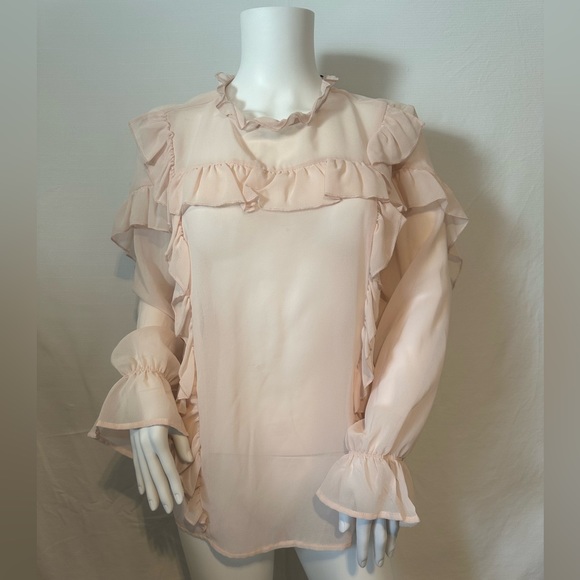 Who What Wear | Tops | Nwt Who What Wear Pink Ruffle Blouse | Poshmark